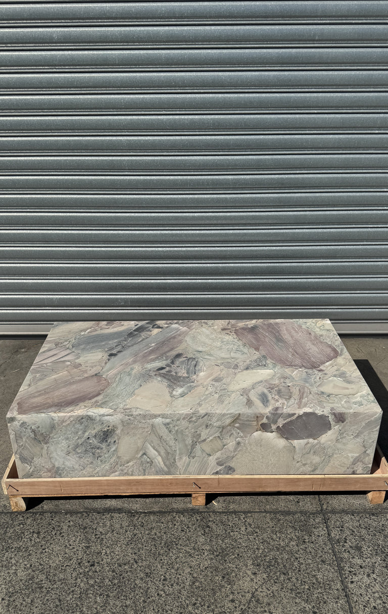 Block Coffee Table - Moonlight Marble - Small – Natural Stone Co